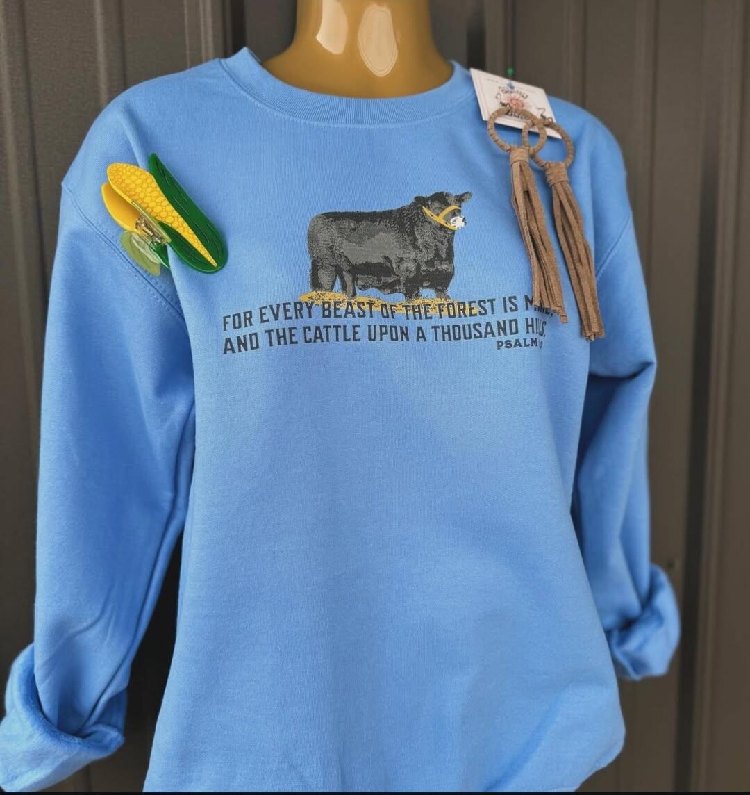 Angus Christian Sweatshirt, Farmers Wife Gifts,farm Shirt, Ag Shirt ...
