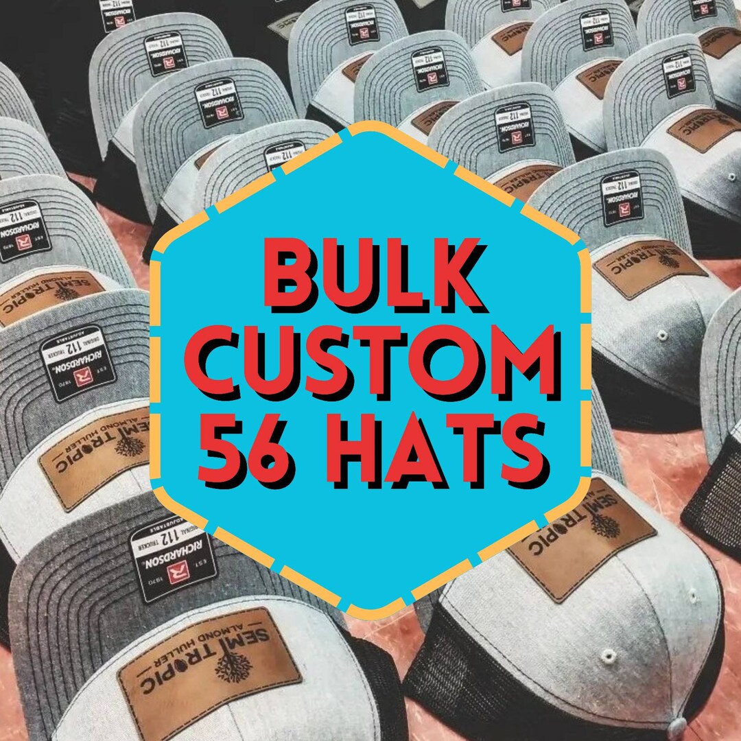 BULK Leather Patch TRUCKER Hat Customizable Custom Leather - Etsy