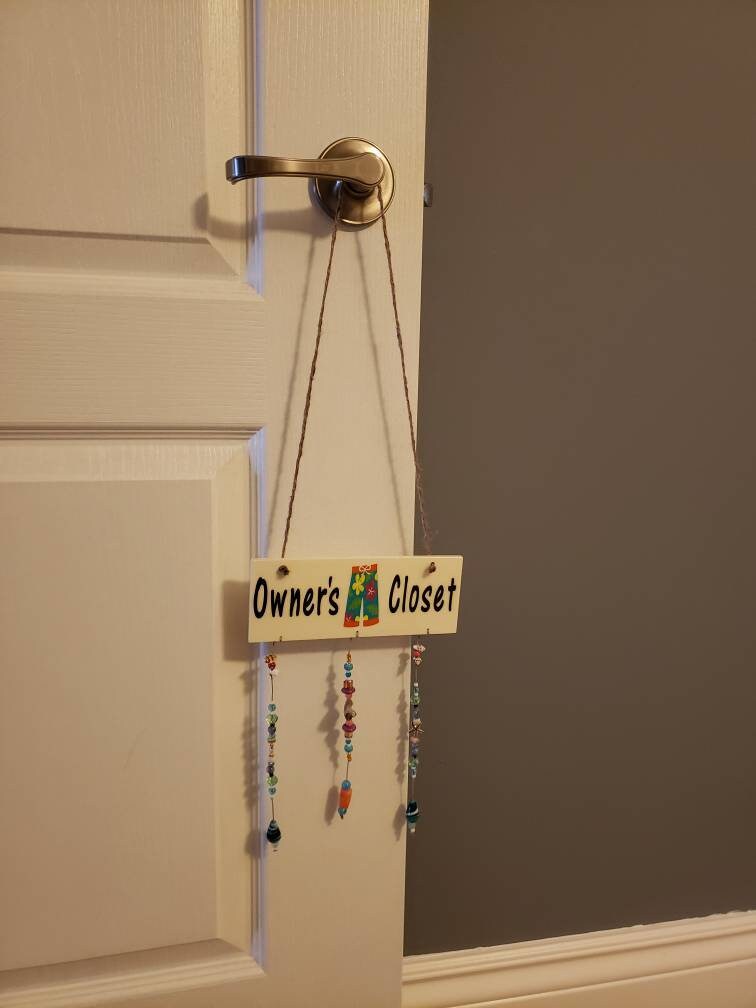 Owners Closet Sign With Shells Charms Beads and Pineapple - Etsy