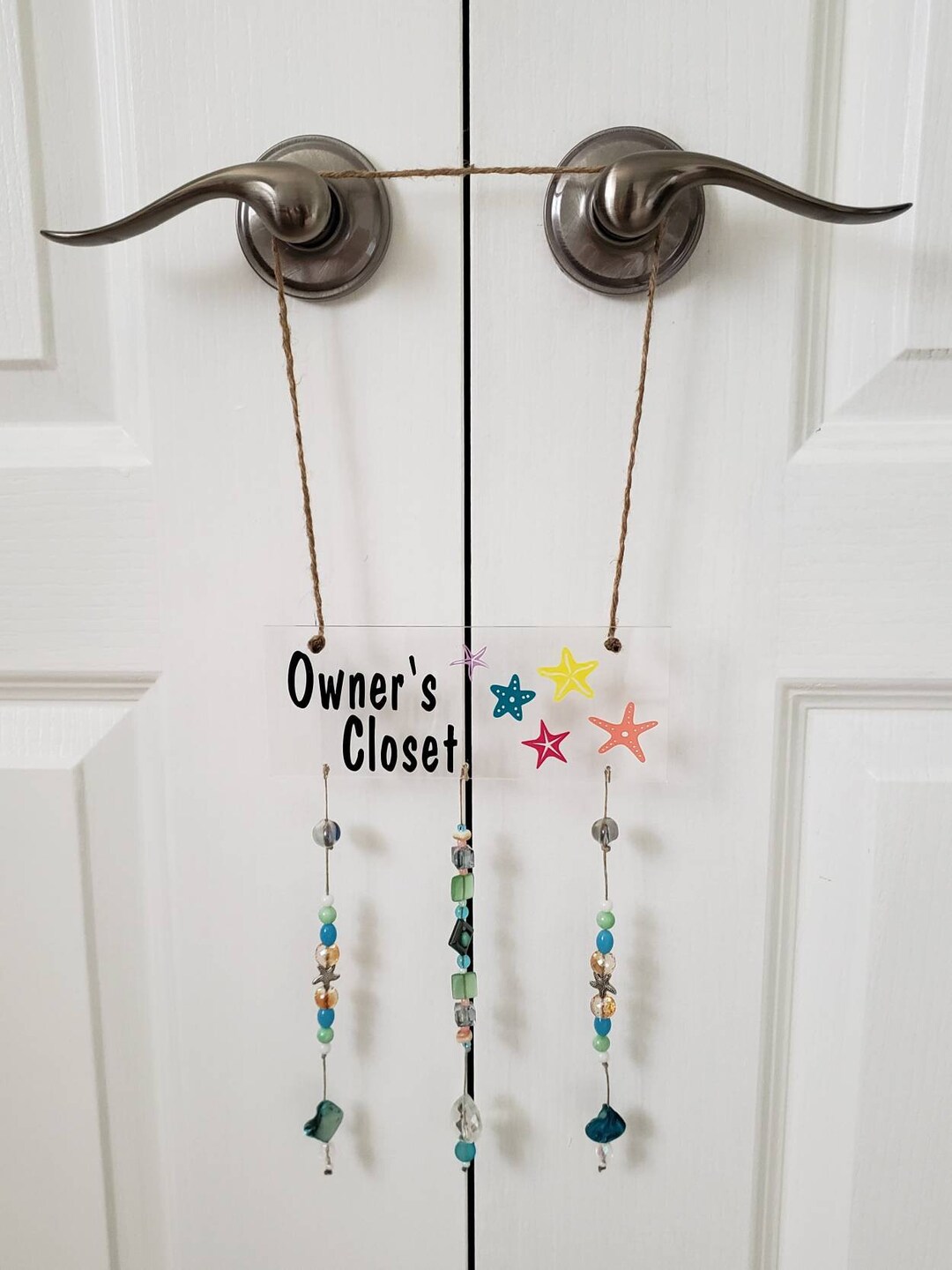 Clear Acrylic Owner Closet Sign With Charms, Beads and Multi Color ...