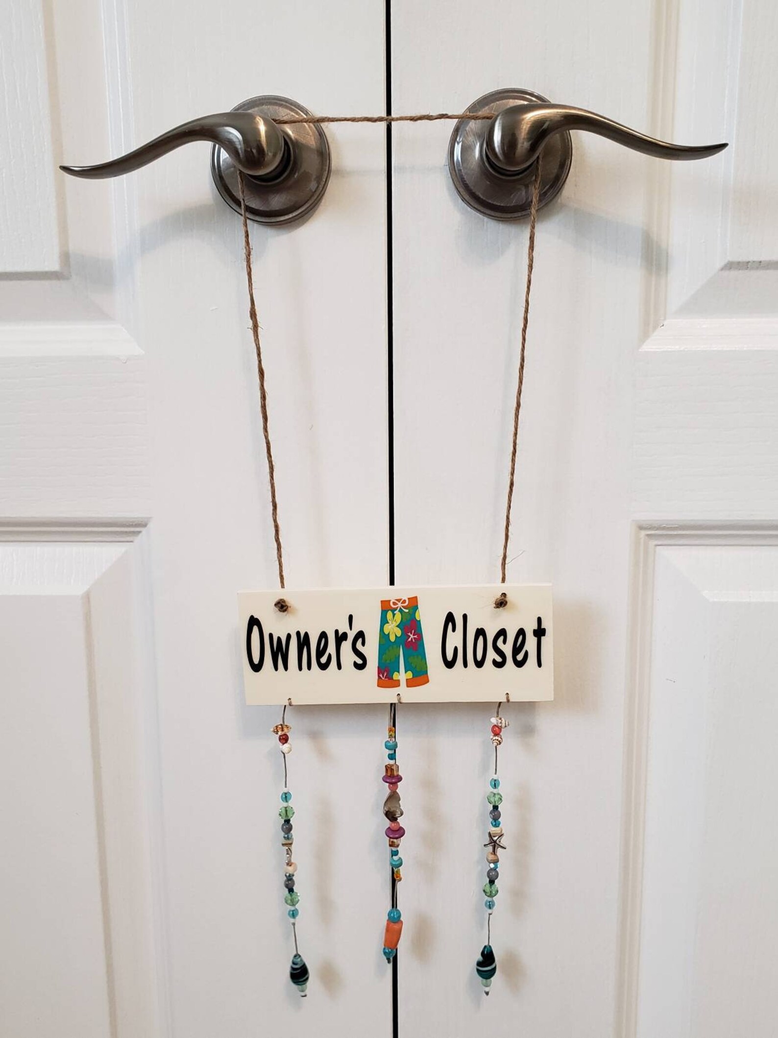 Owners Closet Sign With Shells, Charms, Beads and Pineapple Details ...