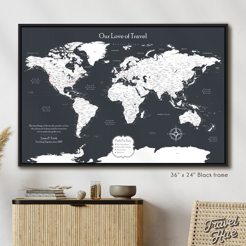 Push Pin Map - Etsy