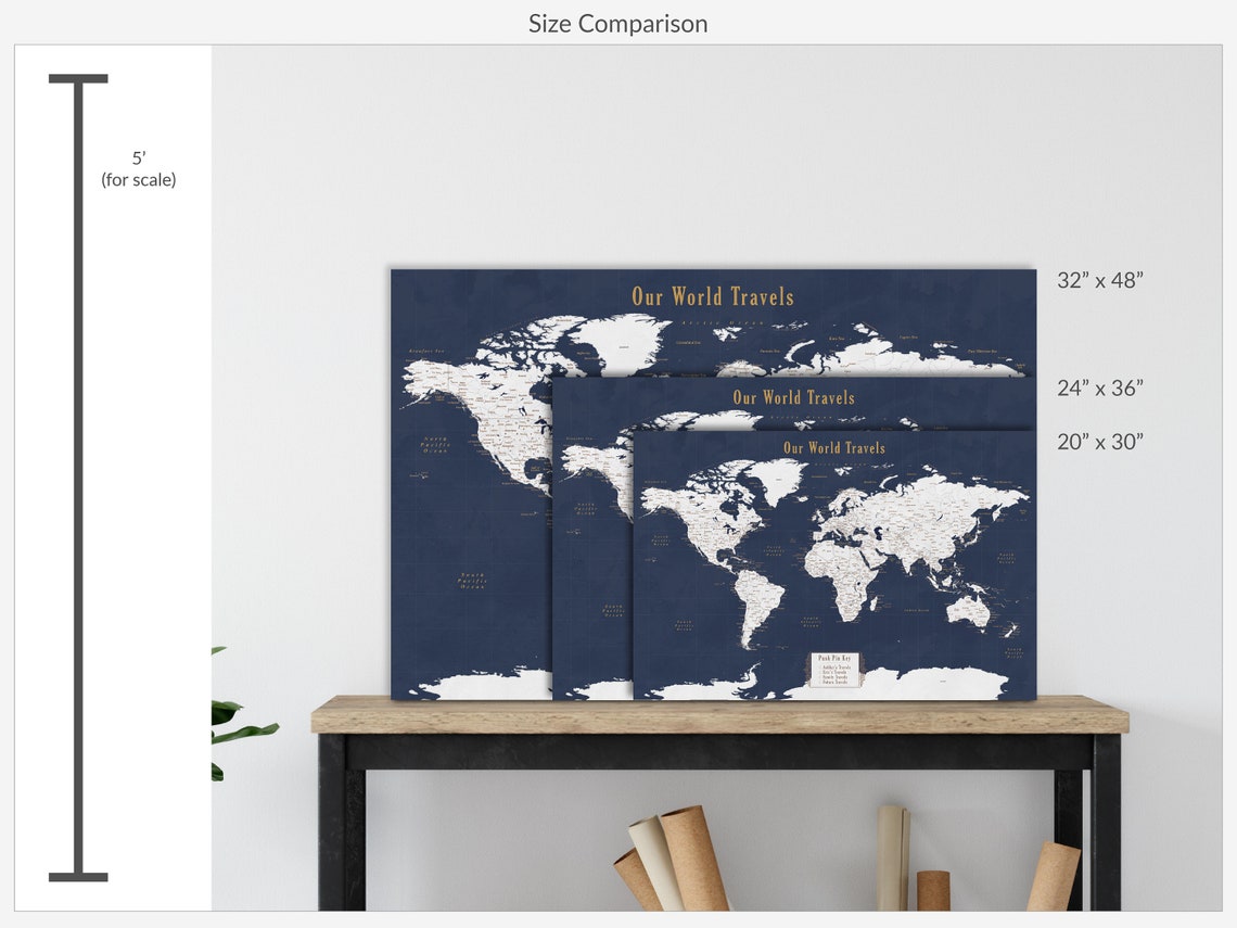 World Map Push Pin Map of the World Travel Map Push Pin - Etsy