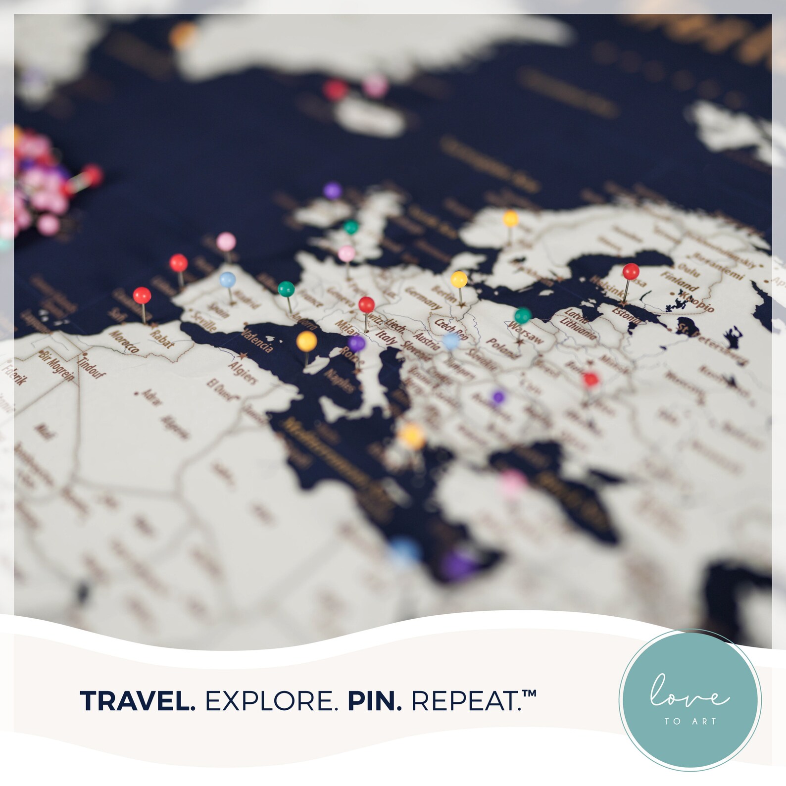 World Map Push Pin Map of the World Travel Map Push Pin - Etsy