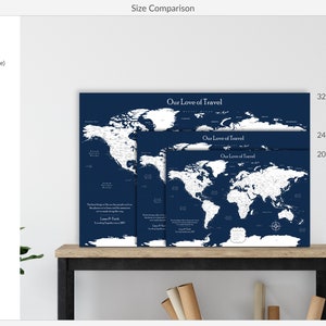 Personalized World Map Custom Push Pin Map on Canvas Travel - Etsy
