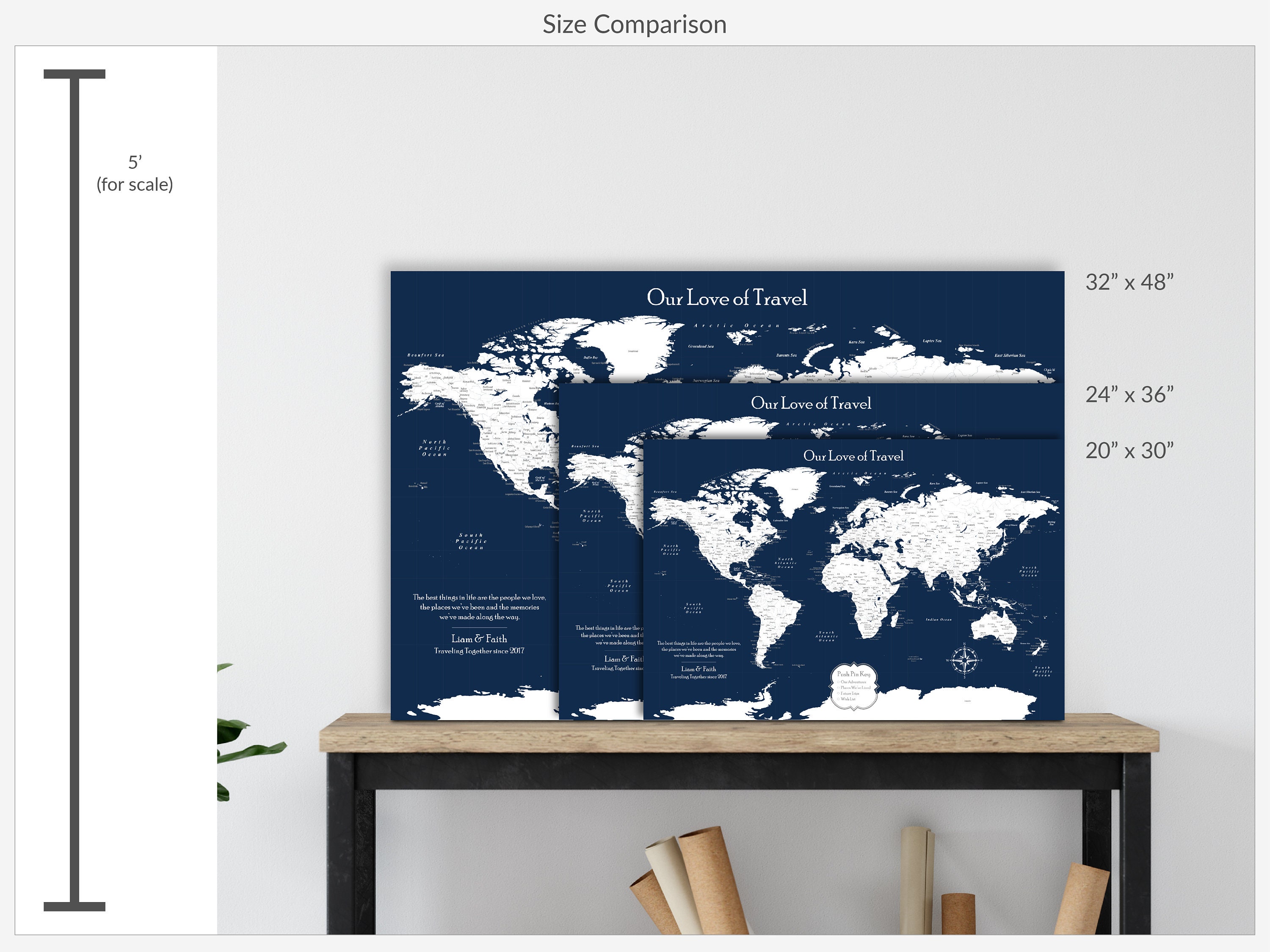 Personalized World Map Custom Push Pin Map on Canvas Travel - Etsy