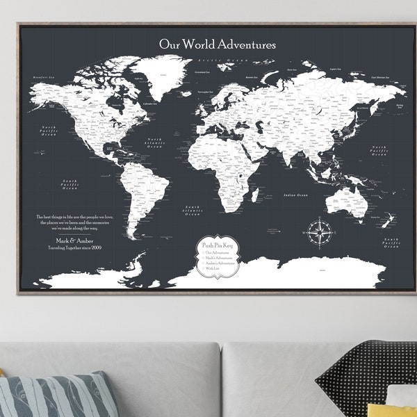 Travel Map - Etsy