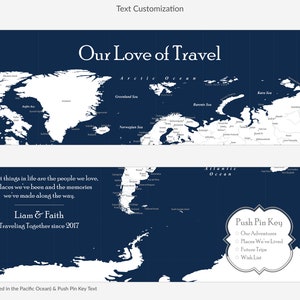 Personalized World Map Custom Push Pin Map on Canvas Travel - Etsy