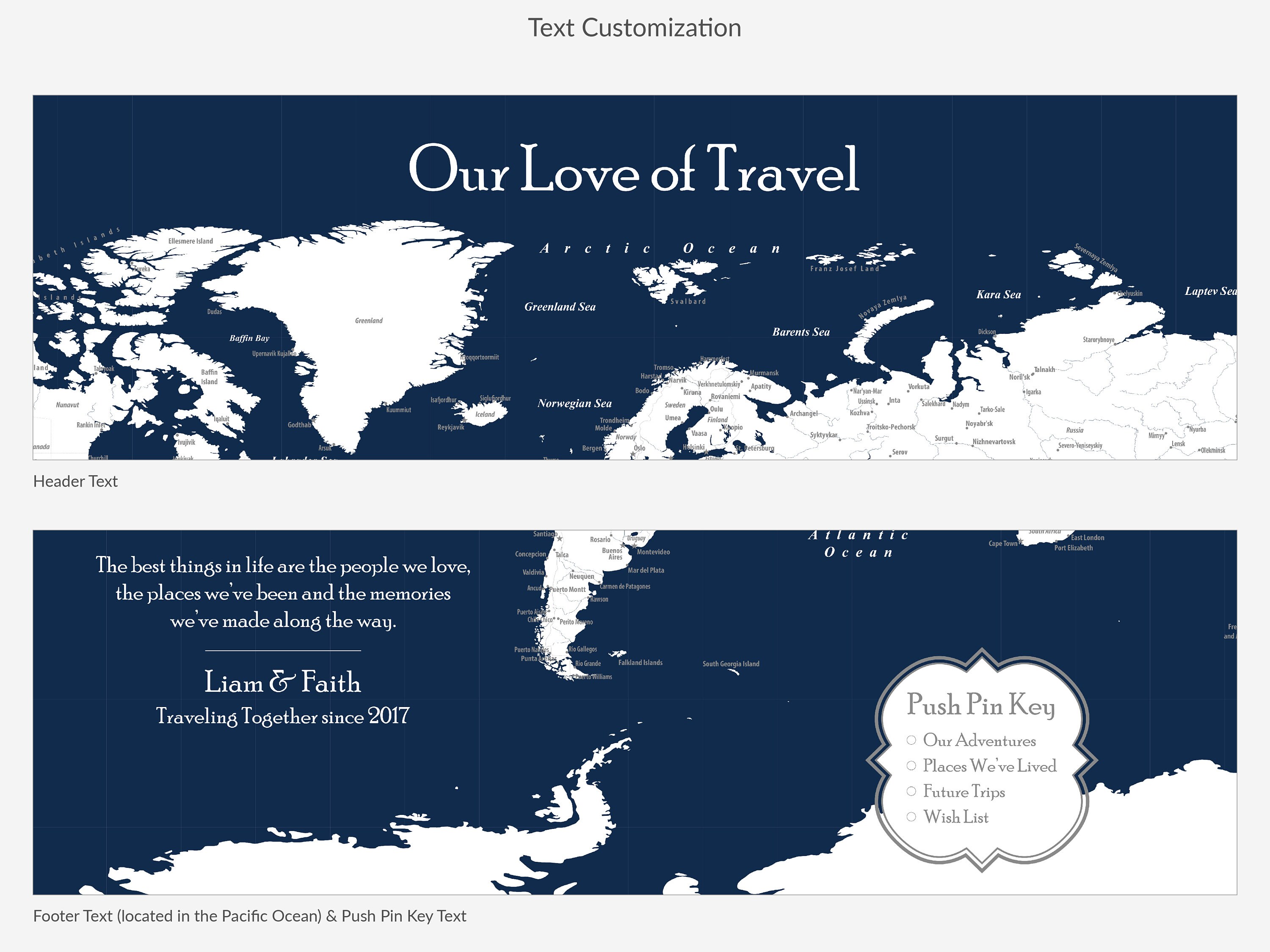 Personalized World Map Custom Push Pin Map on Canvas Travel - Etsy