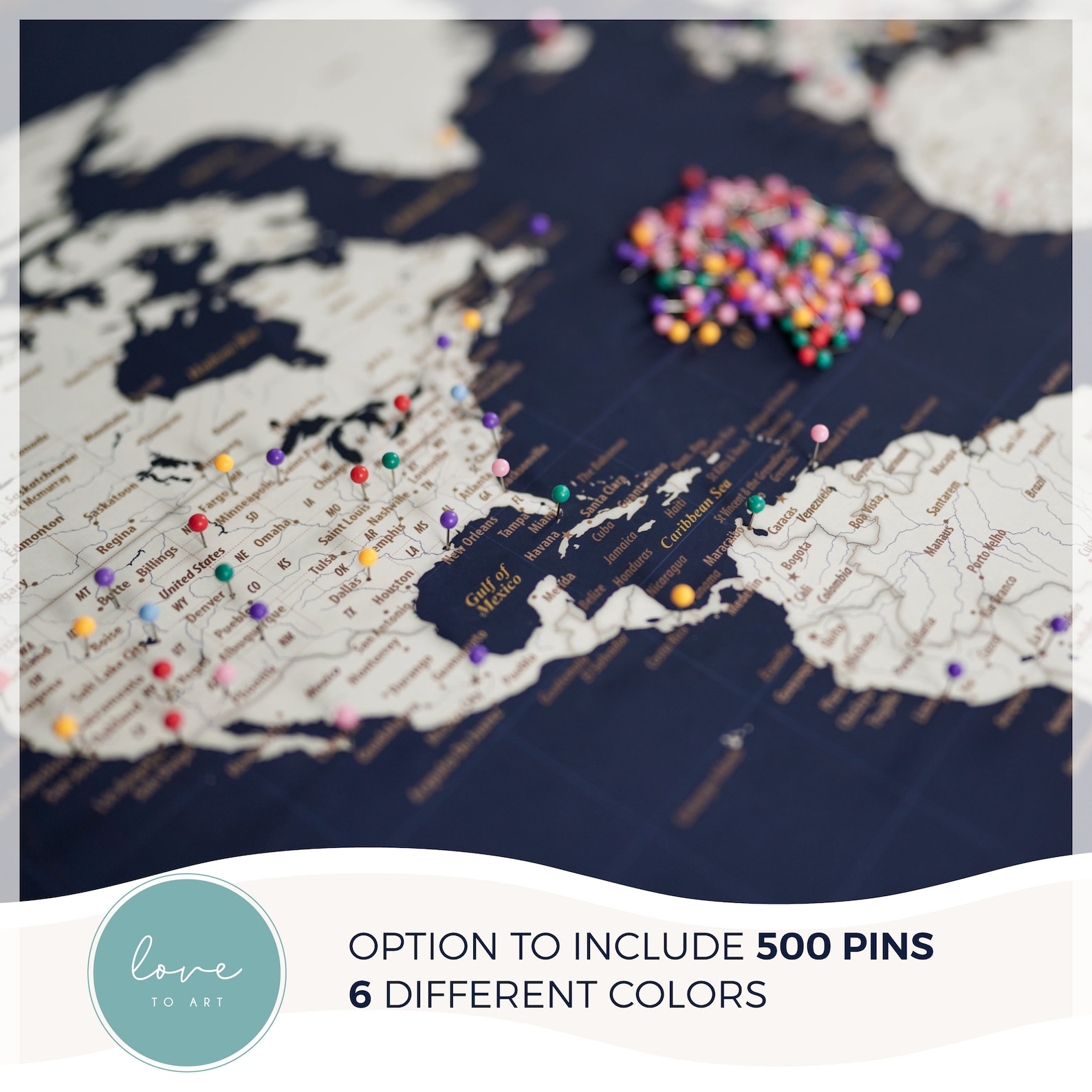 World Map Push Pin Map of the World Travel Map Push Pin - Etsy