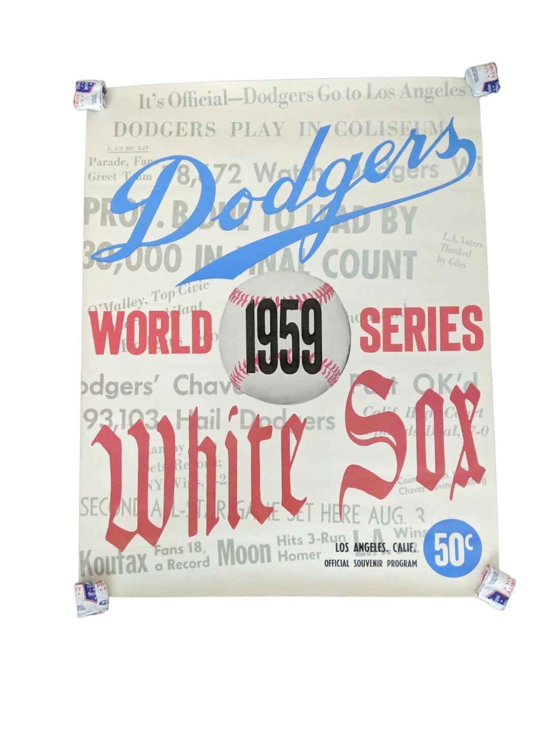 Poster Dodgers World 1959 Series White Sox Sports Store Poster 28X22 ...