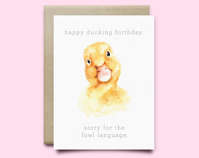 Duck Pun Birthday Card Printable Instant Download - Etsy Australia