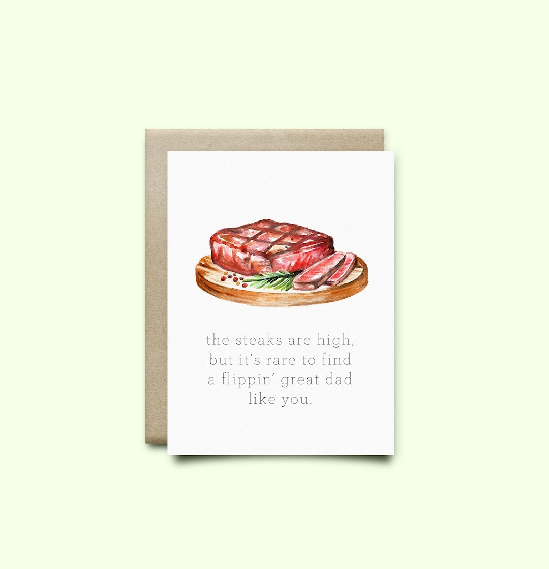 Father's Day Steak Card. Steak Father's Day,golf Card,funny Card,funny ...