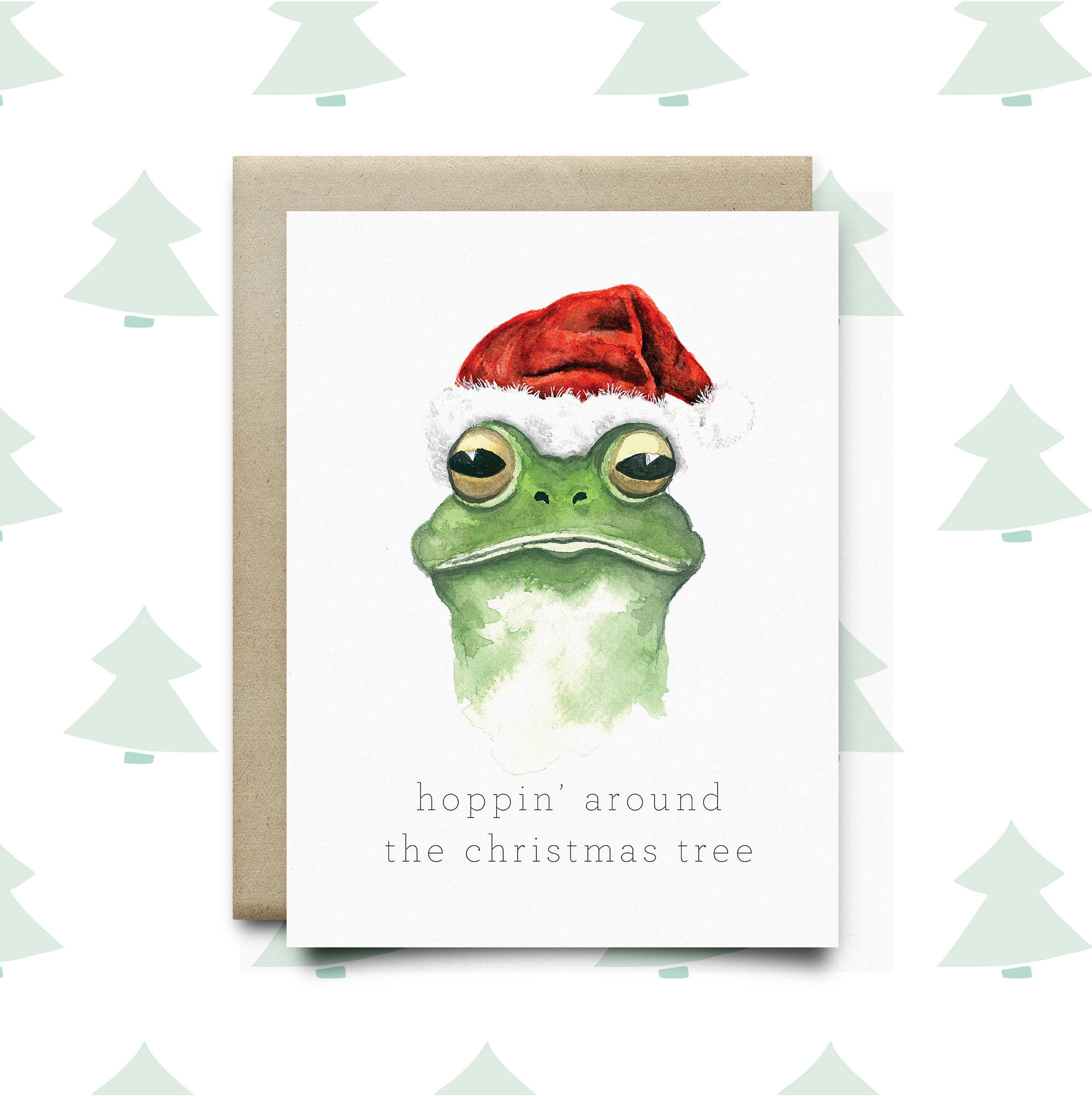 Frog Christmas Card hoppin' Around the Christmas | Etsy