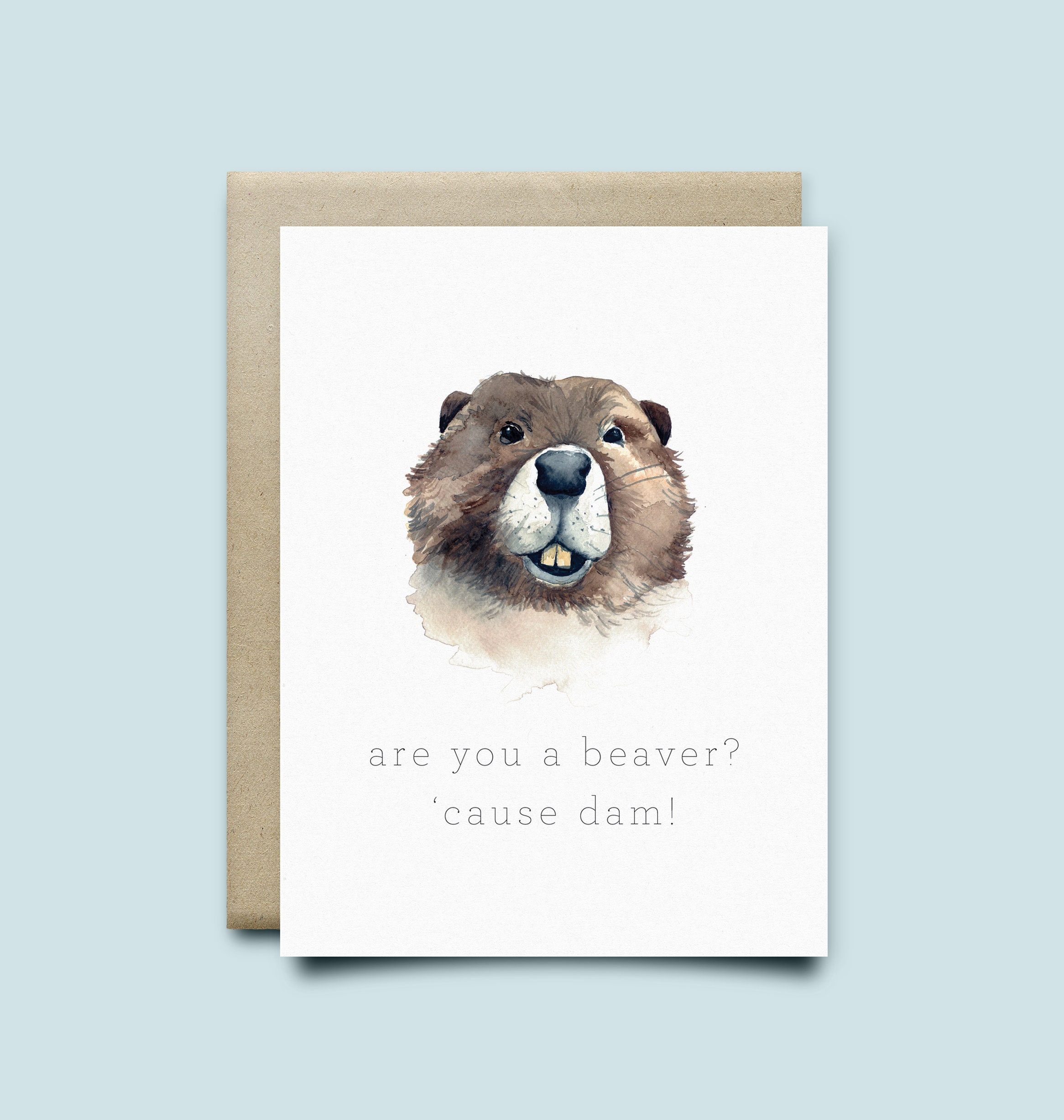 PRINTABLE Beaver Greeting Card Anniversary Card | Etsy