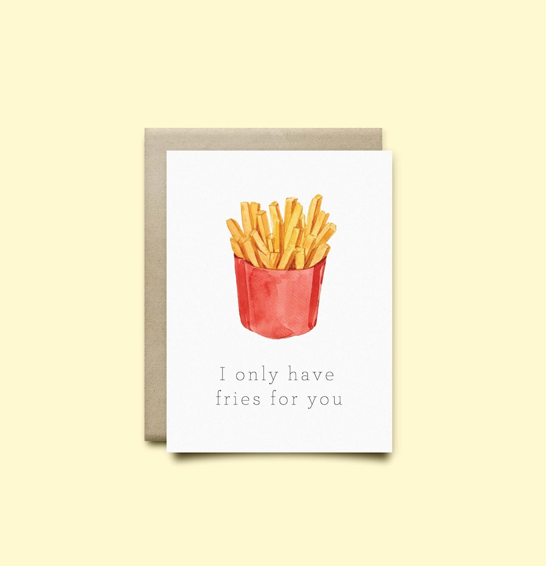 French Fries Card |valentine's Day Card | Love Card,anniversary Card ...