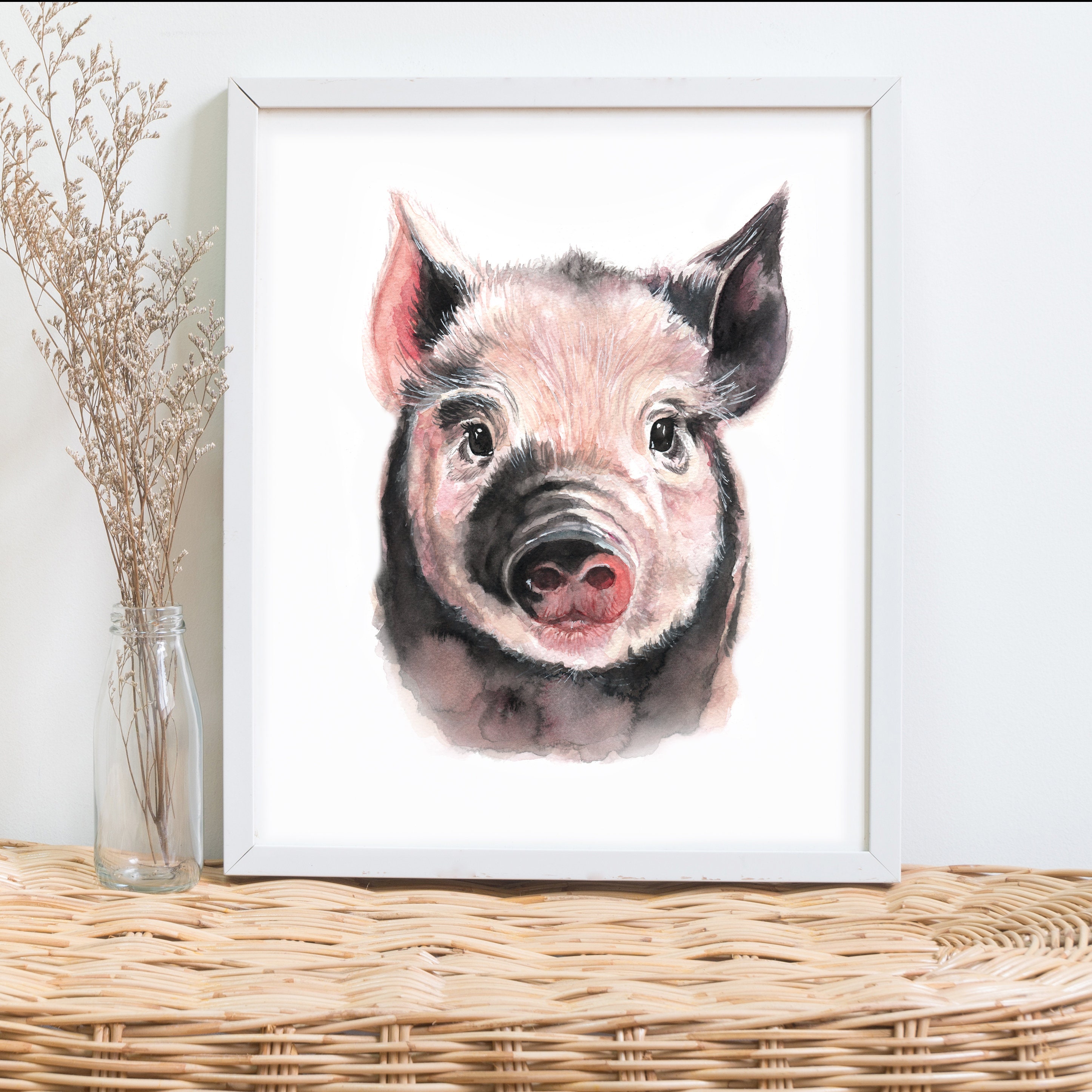 Wall Hangings Piglet Decoration Pig Wall Art Gender Neutral Nursery Pig ...