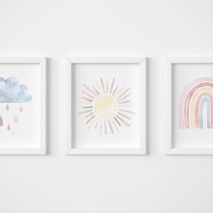 Printable Digital Download Weather Theme Set | Rainbow, Sun, Cloud Art ...