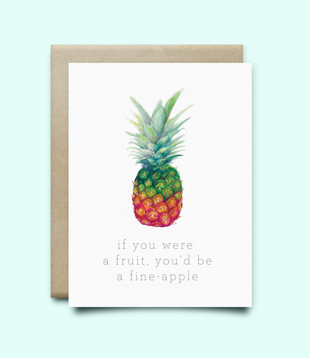 Pineapple Greeting Card "fineapple"| Valentine's Day Card | Birthday ...