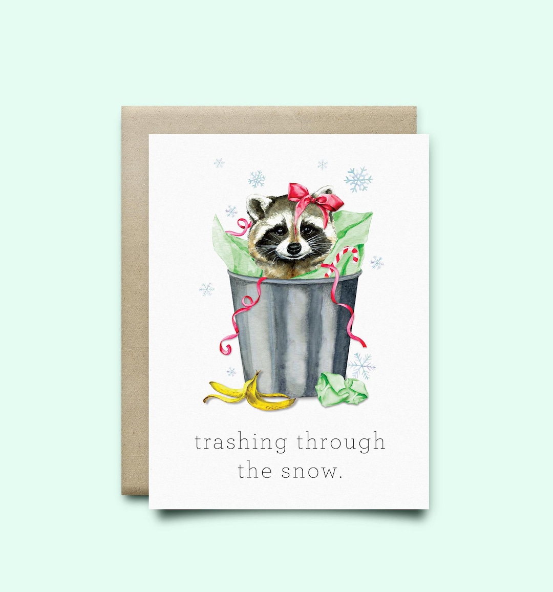 Raccoon Holiday Card, Funny Holiday Card, Cute Christmas, Funny ...