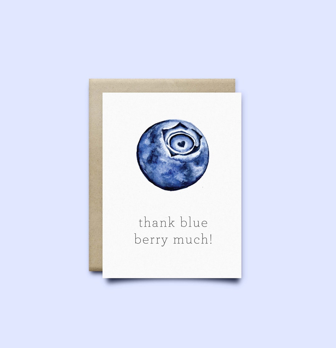 Blueberry Thank You Card. | Thank You Card | Blueberry Card | Thank You ...