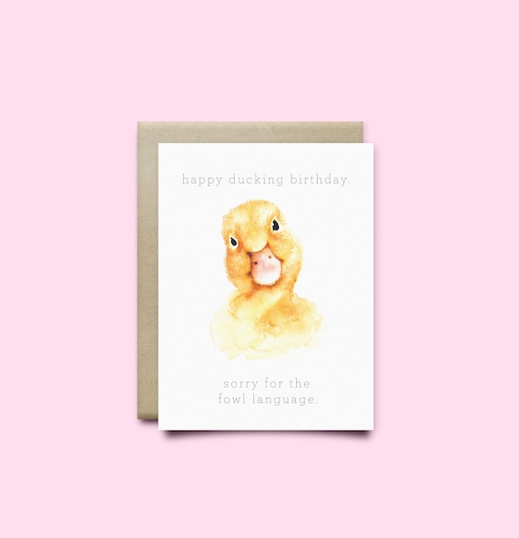PRINTABLE Duck Greeting Card Birthday Card Watercolor | Etsy