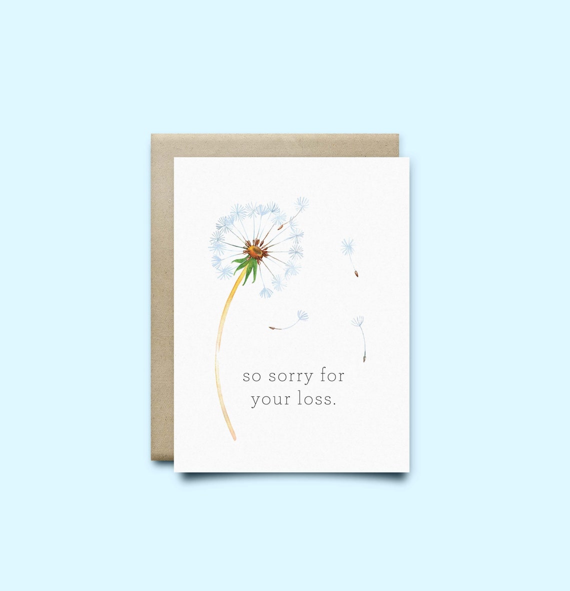 Dandelion Sympathy Card Sorry for Your Loss Card Sympathy - Etsy