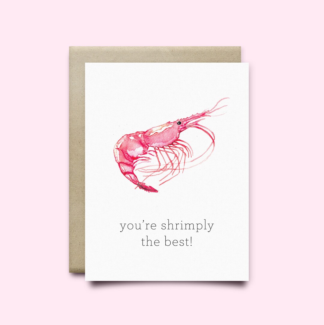 Shrimp Greeting Card, You're Shrimply the Best, Thank You Card, Funny ...