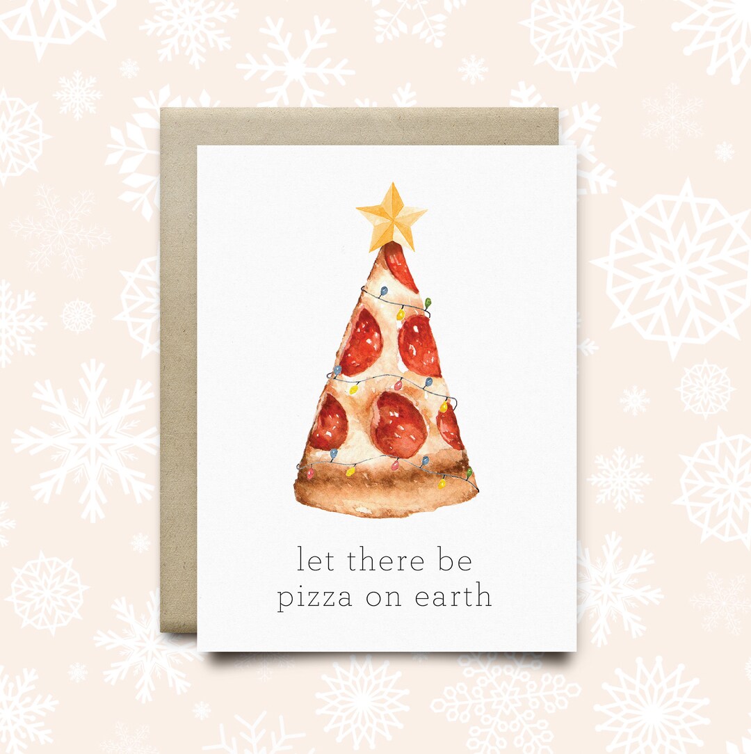 Pizza Holiday Card,funny Holiday Card,cute Christmas,pun Christmas Card ...