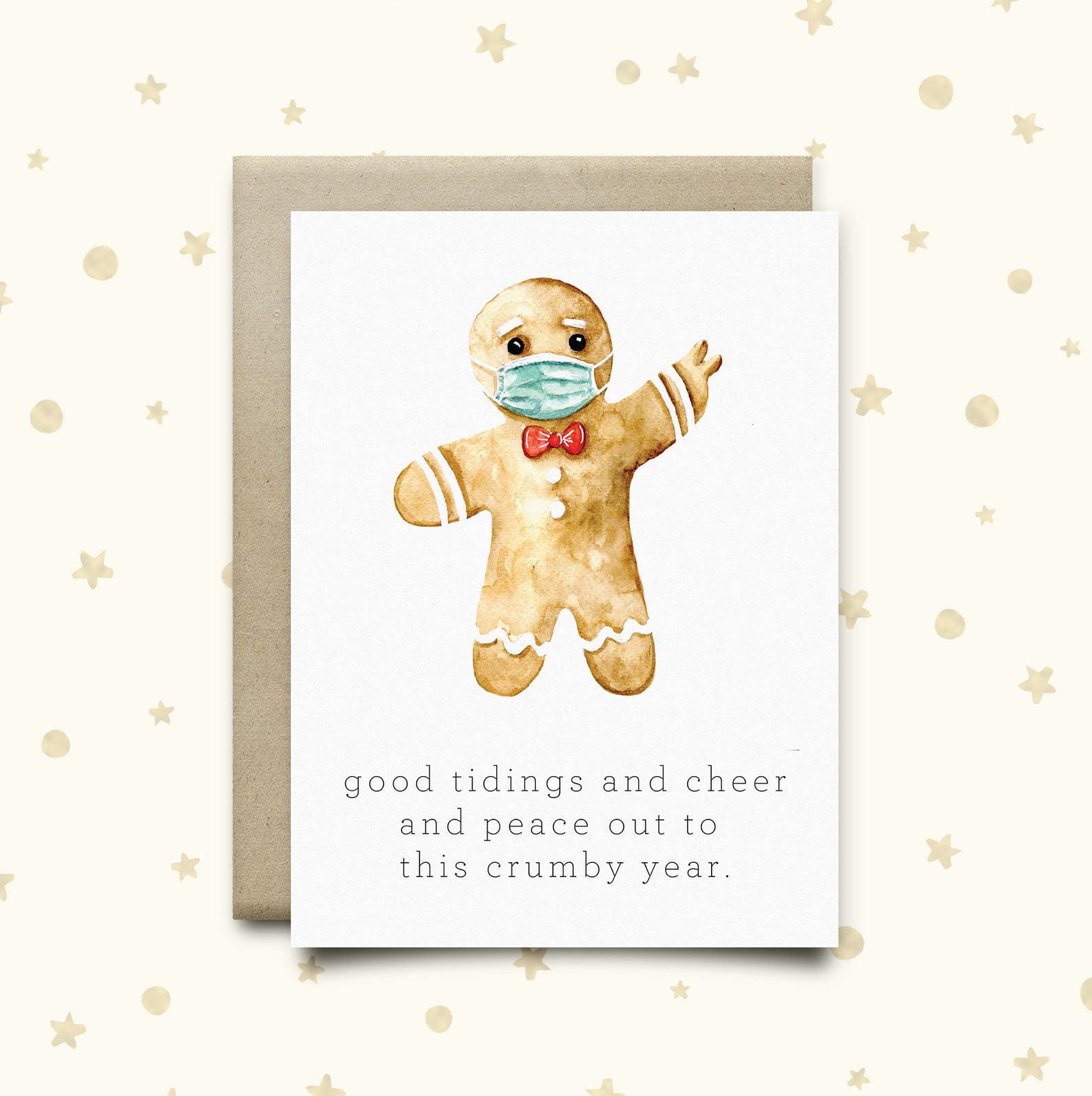 Gingerbread Holiday Card Christmas Cardcute Christmas - Etsy