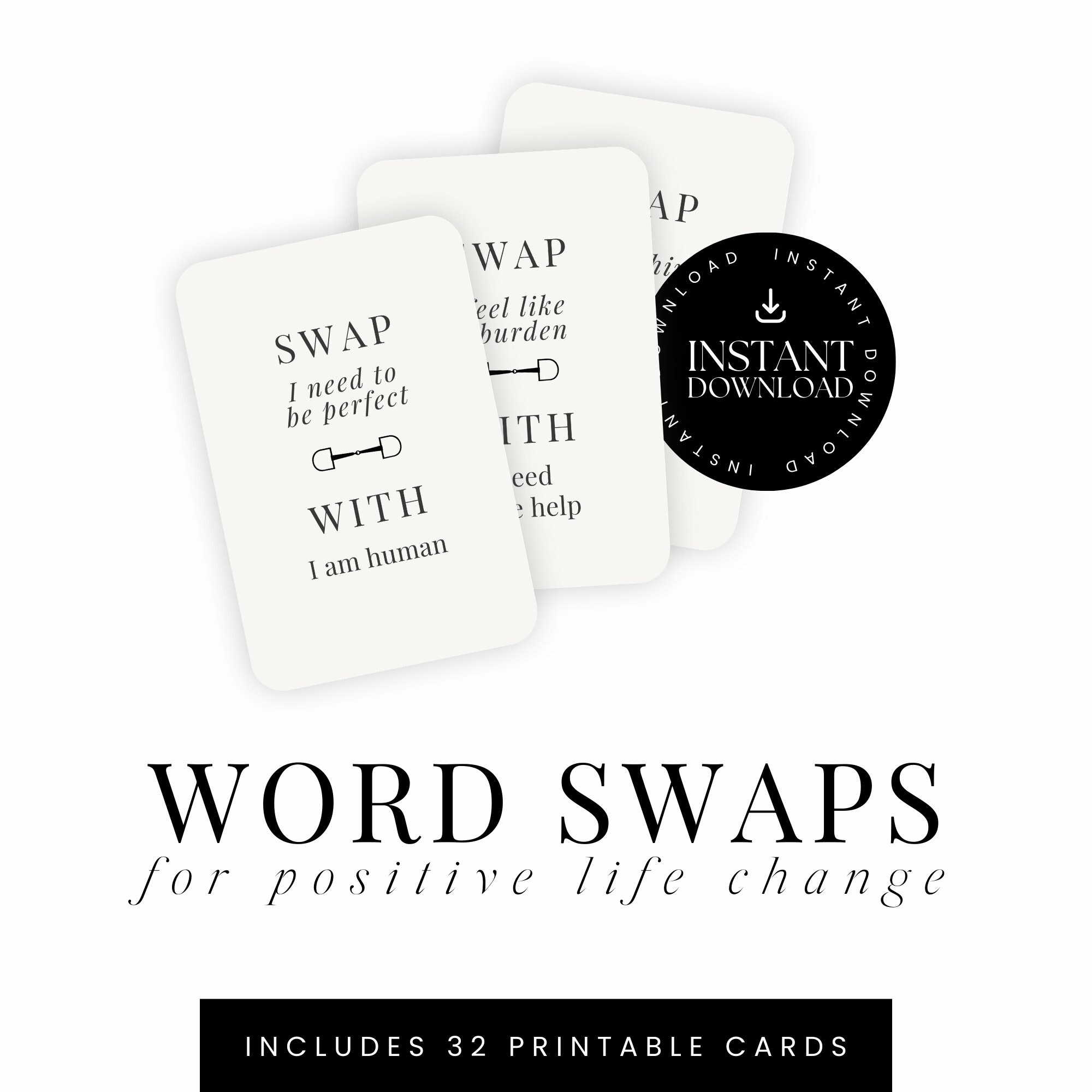 Word Swap Affirmation Cards to Promote Positive Mindset. - Etsy