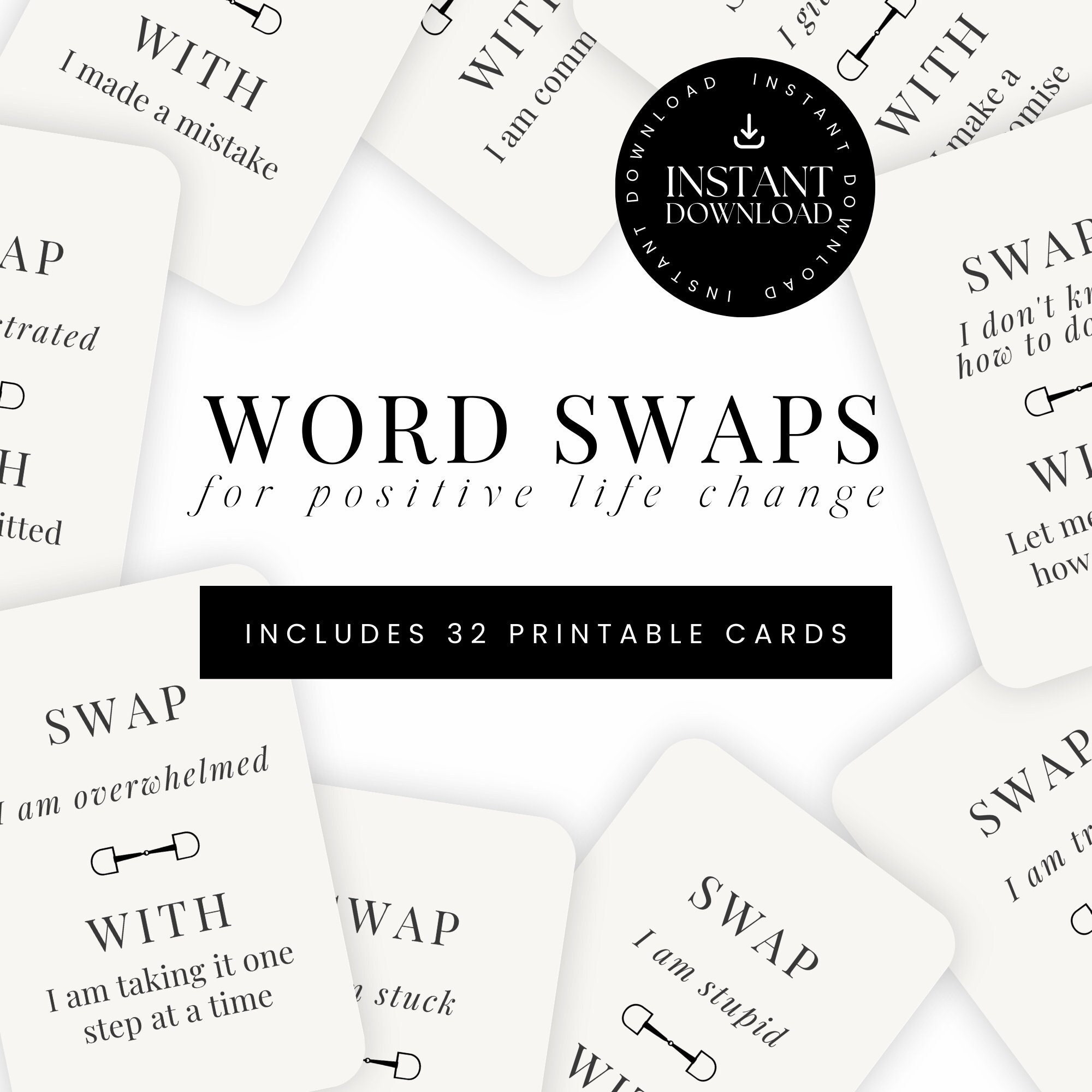 Word Swap Affirmation Cards to Promote Positive Mindset. - Etsy