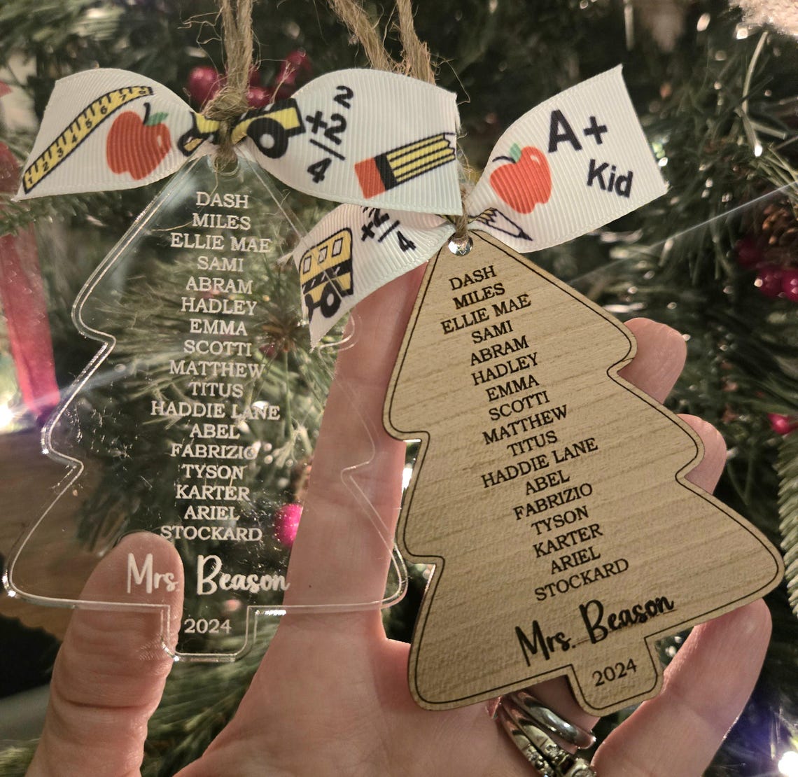 Personalized Teacher Christmas Ornament, Custom Class Gift - Etsy