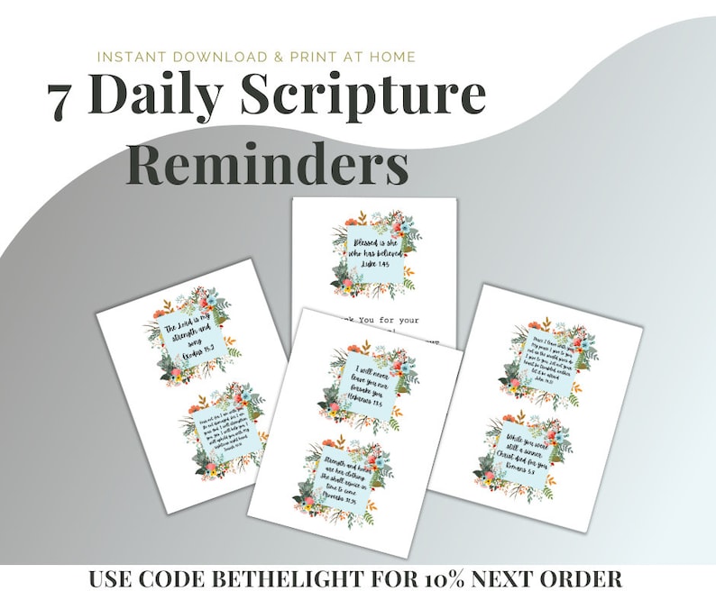 7 Daily Scripture Reminders Printable. Instant Download. Print - Etsy