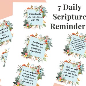 7 Daily Scripture Reminders Printable. Instant Download. Print at Home ...