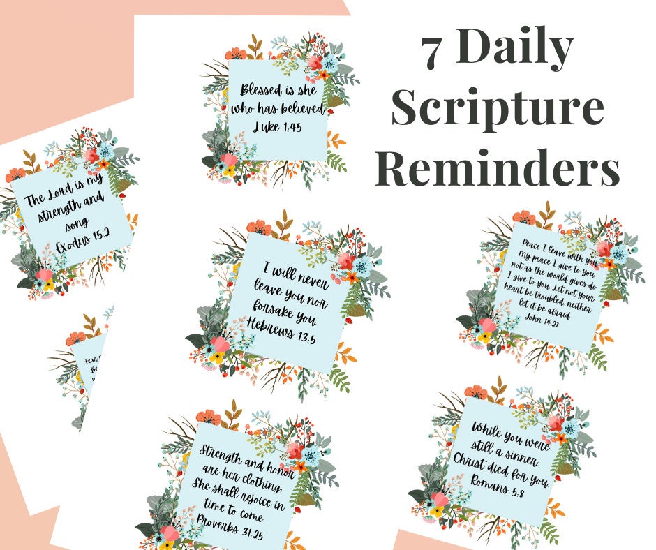 7 Daily Scripture Reminders Printable. Instant Download. Print at Home ...