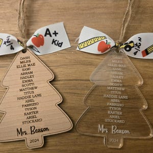 Personalized Teacher Christmas Ornament, Custom Class Gift - Etsy