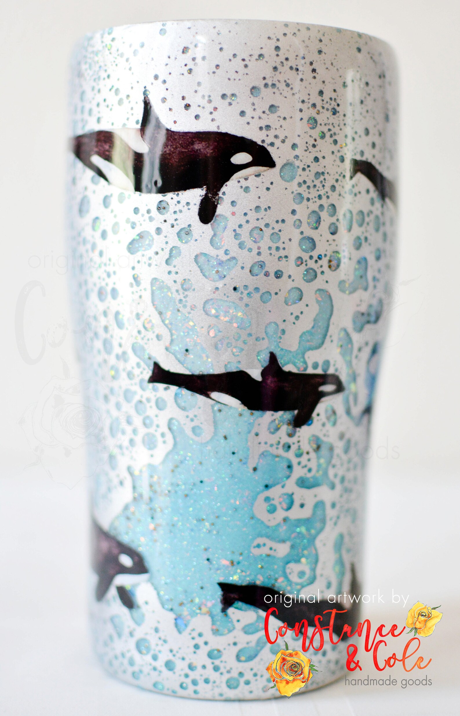 Bubble Orca Killer Whale Glacier Tumbler, Stainless Steel Insulated ...