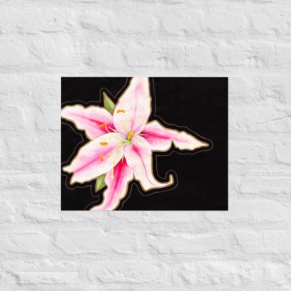 Stargazer Lily Art Stargazer Lily Watercolor Poster Wall Art, Modern