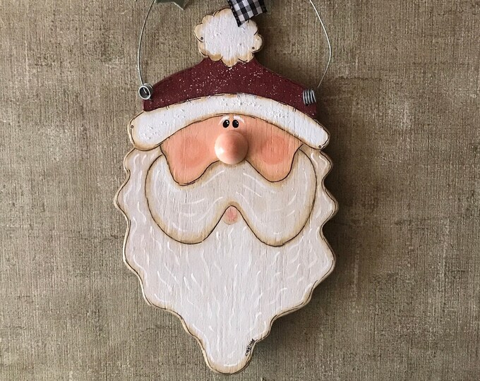 Wooden Santa Face Wall/door Hanging - Etsy