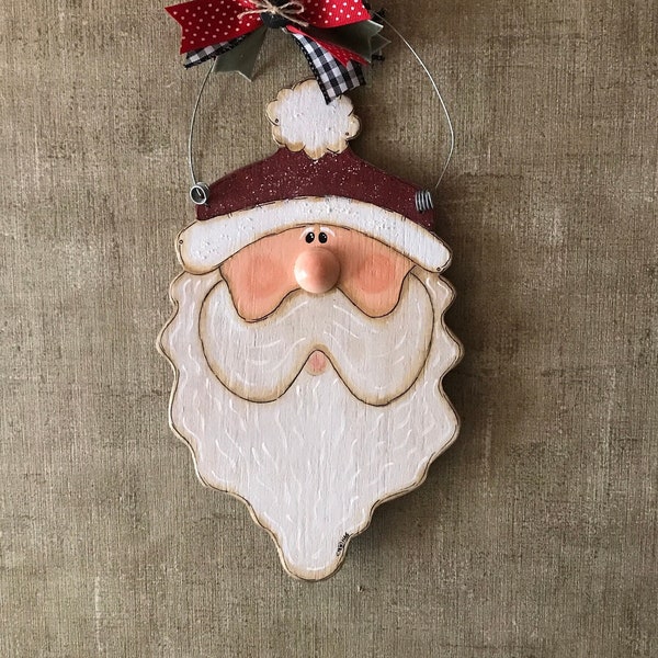 Wooden Santa Face - Etsy