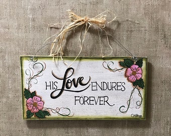 Bible Verse Wall Art Printable, His Love Endures Forever Wall Art ...