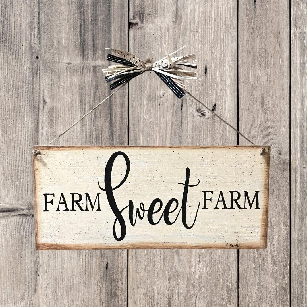 Wooden Farm Sweet Farm Sign/ Wall Hanging - Etsy
