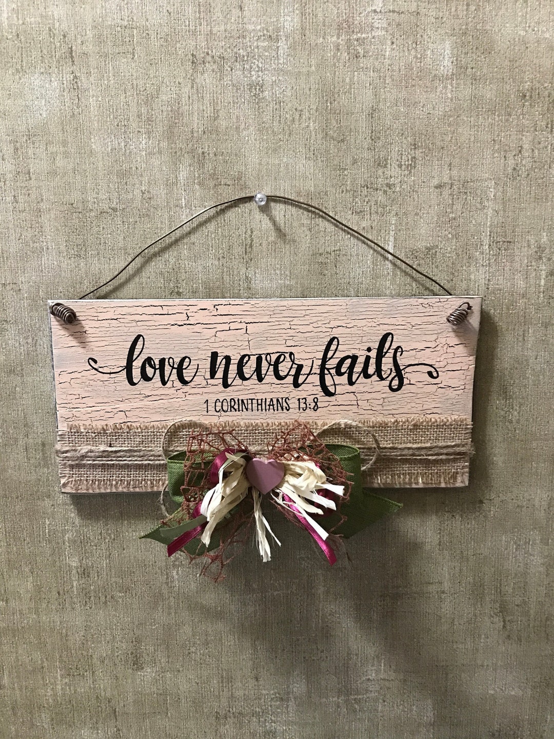 Love Never Fails Wooden Sign - Etsy
