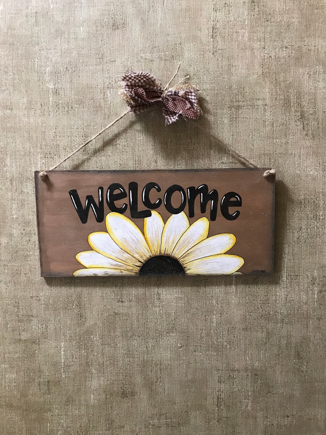 Welcome Sunflower Sign/wooden Wall Decoration - Etsy