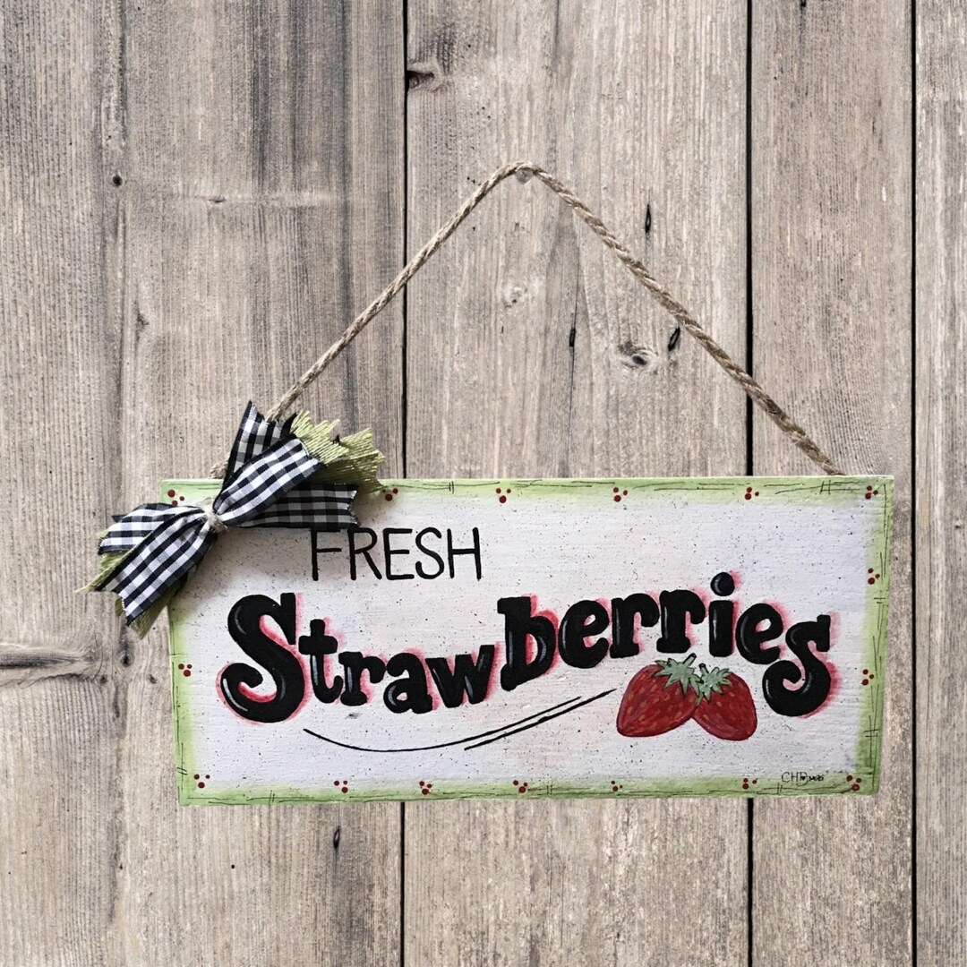Fresh Strawberries Sign/wooden Wall Decoration - Etsy