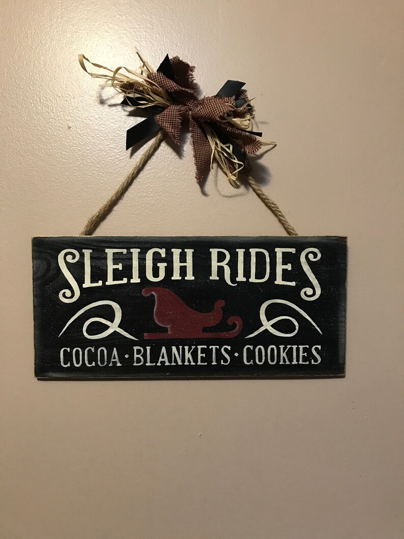 Sleigh Rides Sign/seasonal Wall Deco/wooden Wall Hanging - Etsy