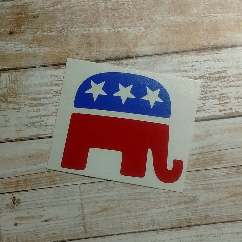 Republican Elephant Decal/Republican Elephant Sticker/ YETI | Etsy