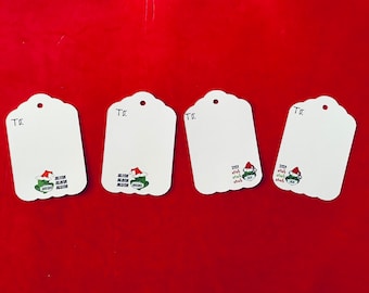 Christmas Grinch Character Gift Tags Themed Set of 12 Gift | Etsy