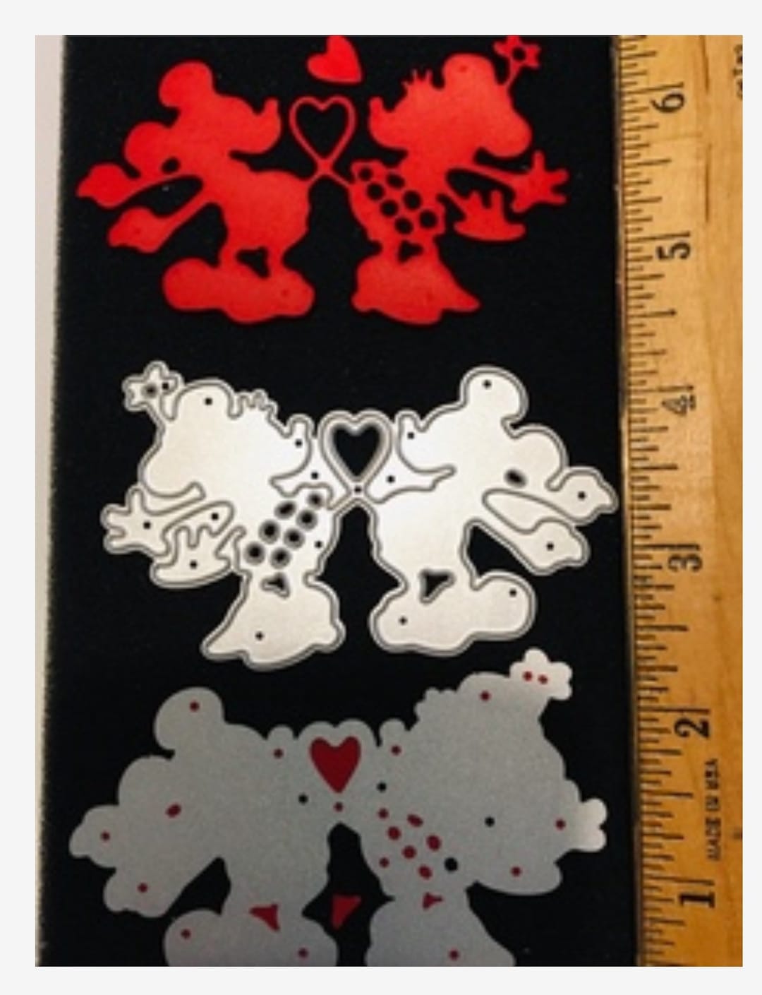 Metal Cutting Dies, Mickey and Minnie Mouse Hearts in Tails Dies for ...